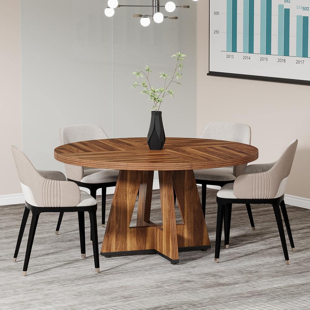BYBLIGHT Moronia 47.25 in. Round Conference Table for 4-People, Small ...