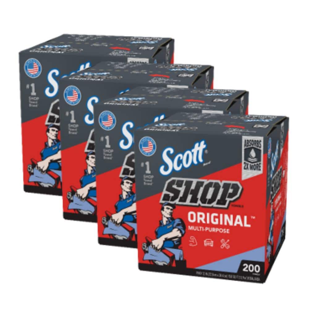 Scott Blue Pop-Up Box Shop Towels (Bundle of 4) 75190 COMBO2 - The Home ...