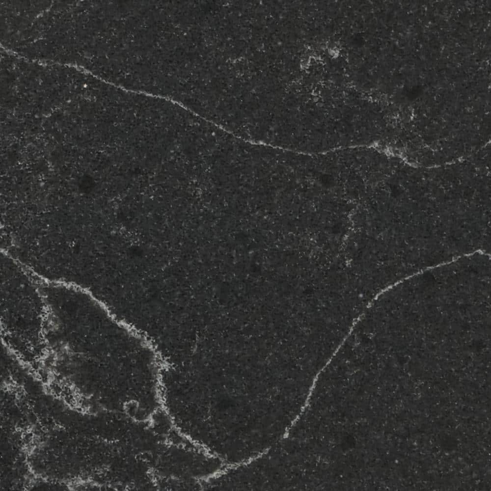 VIATERA Quartz Countertop Sample in Carbo with Brushed Finish LX-MP303 ...
