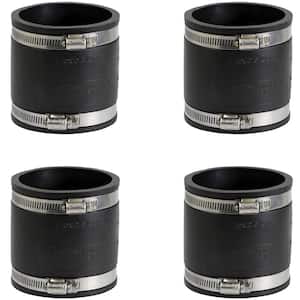 PLUMBFLEX 1 in. PVC Flexible Coupling with Stainless Steel Clamps (Pack ...