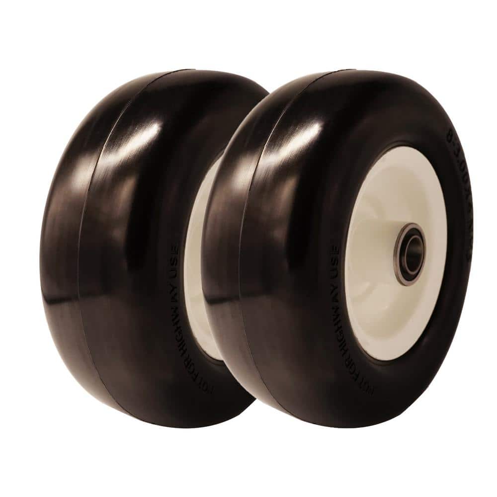Ogracwheel 8x3.00-4 Flat Free Tire with 3/4 and 5/8 Bearings, 3.25-4.75 ...