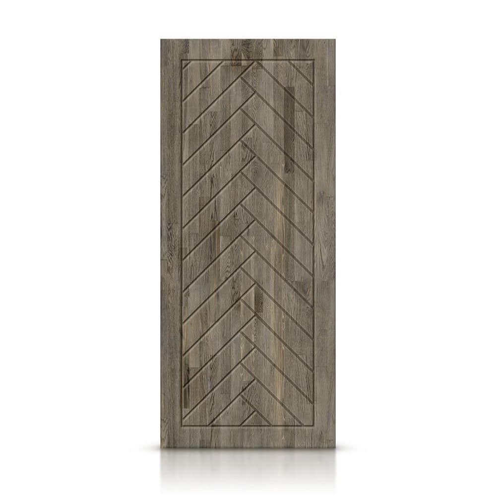 CALHOME 30 in. x 80 in. Hollow Core Weather Gray Stained Pine Wood ...