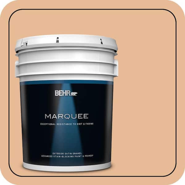 BEHR MARQUEE 5 gal. #280C-3 Fresh Praline Satin Enamel Exterior Paint ...