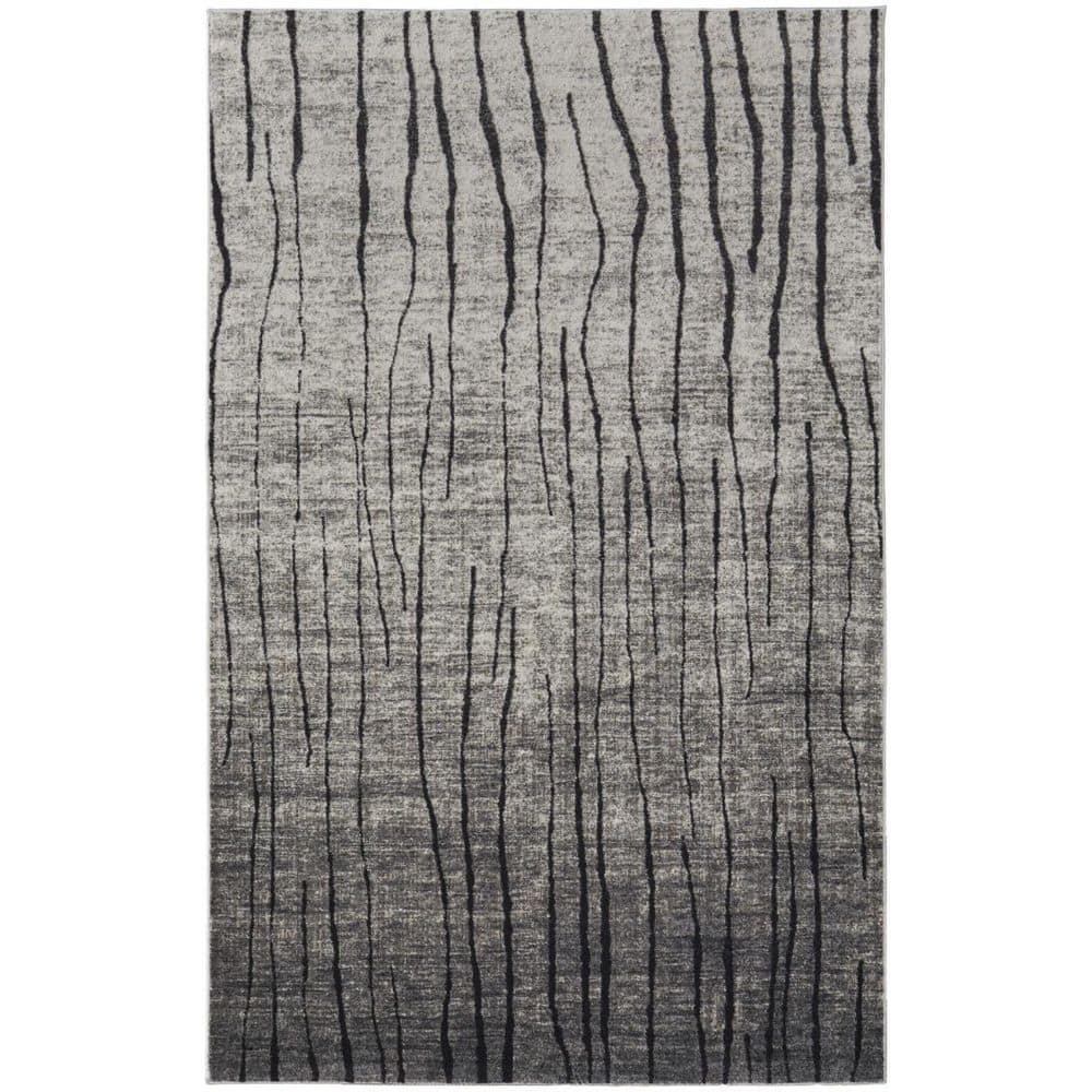 HomeRoots 2 ft. x 3 ft. Black, Gray Abstract Area Rug 2000567938 - The ...