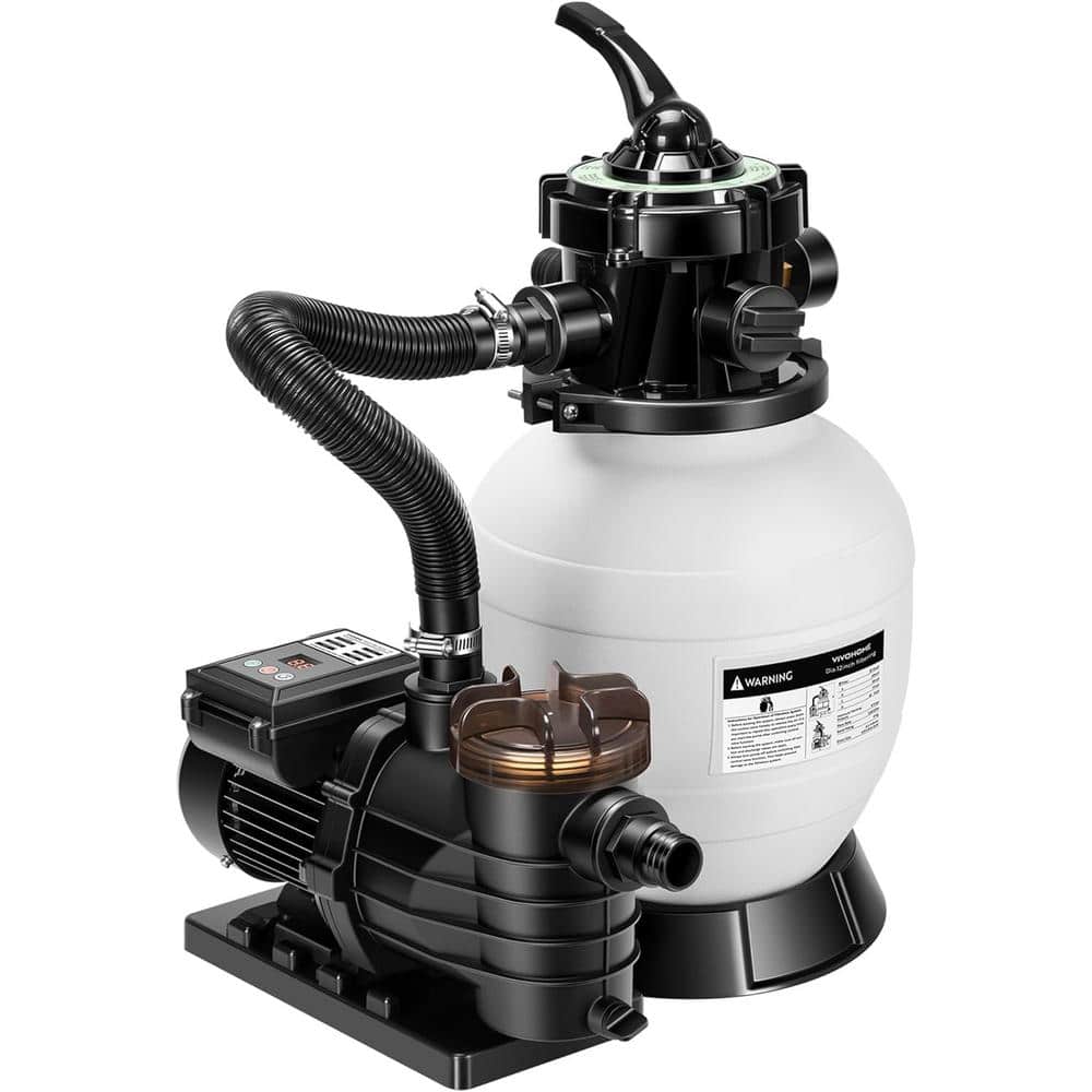 VIVOHOME 12 in. 100 sq. ft. Sand Filter with 1/3 HP 2080 GPH Above ...
