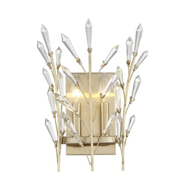 Savoy House Orianna 10.5 in. W x 13.75 in. H 2-Light Noble Brass ...