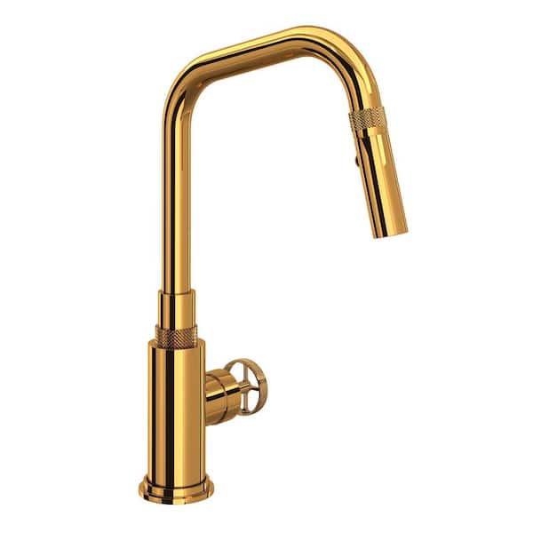 ROHL Campo Single Handle Pull Down Sprayer Kitchen Faucet in Italian ...