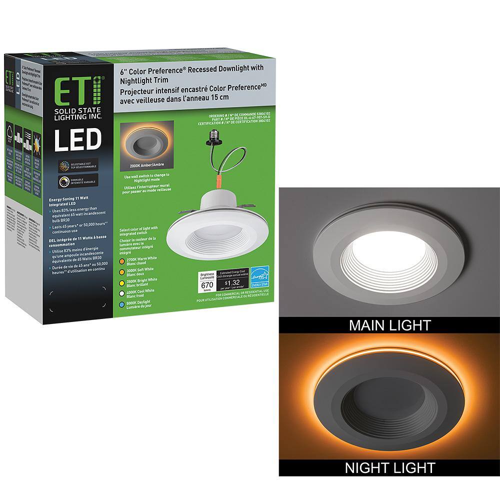 Reviews for ETi 6 in. Selectable CCT Integrated LED Recessed Light Trim ...