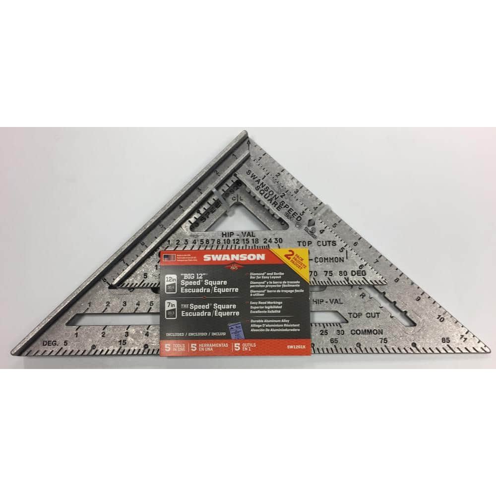Swanson Combo 7 in. & 12 in. Speed Squares, Rafter / Carpenter Square ...