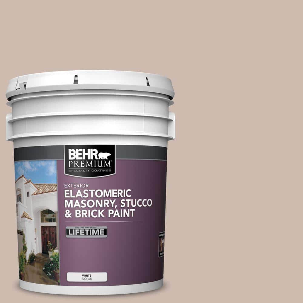 BEHR PREMIUM 5 gal. #N190-3 Windrift Beige Elastomeric Masonry, Stucco ...