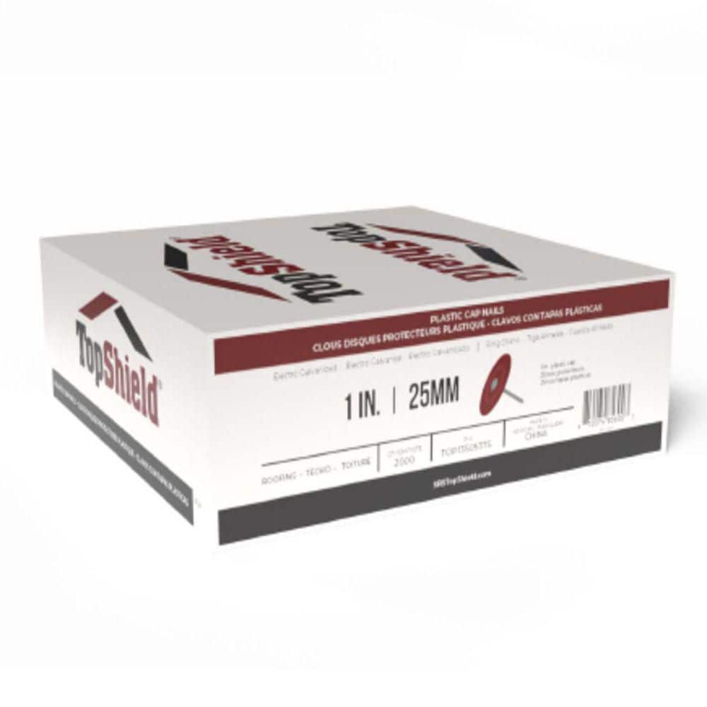 TOP SHIELD 1 in. x 12-Gauge Electrogalvanized Ring Shank Plastic Nail ...