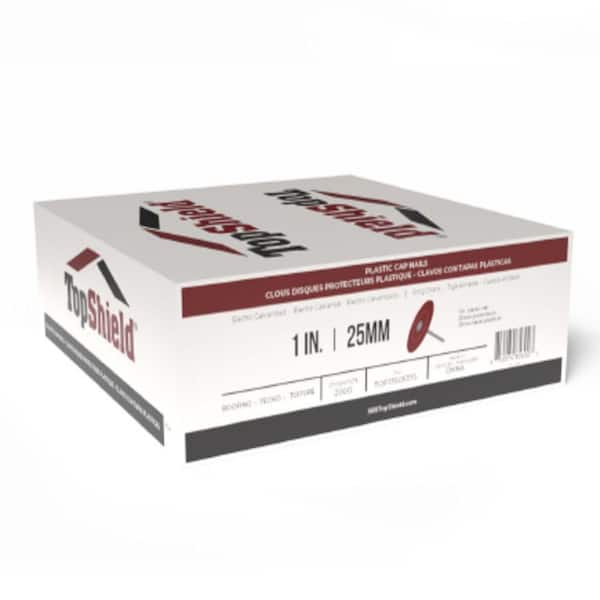 TOP SHIELD 1 in. x 12-Gauge Electrogalvanized Ring Shank Plastic Nail ...