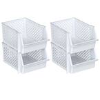 19 qt. Plastic Stackable Storage Bins for Pantry in Gray (4-Pack) bin ...