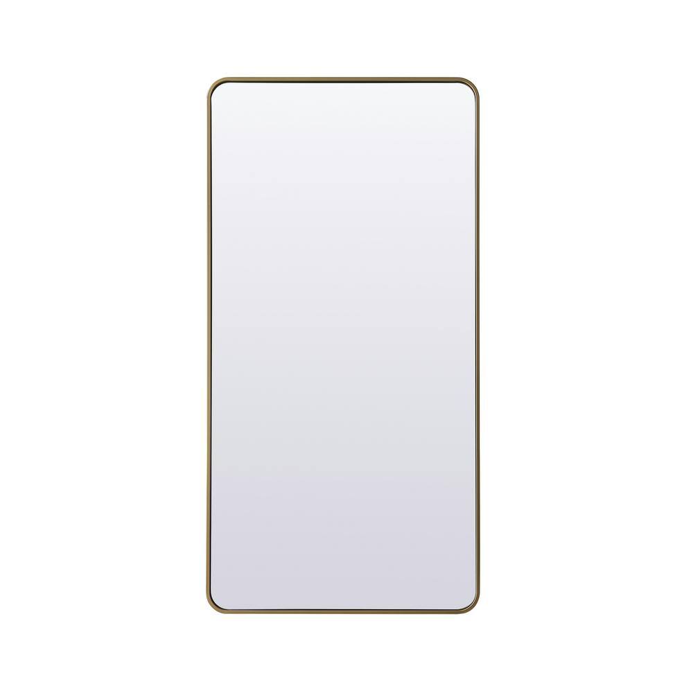 Simply Living 30 in. W x 60 in. H Rectangle Metal Framed Brass Full ...