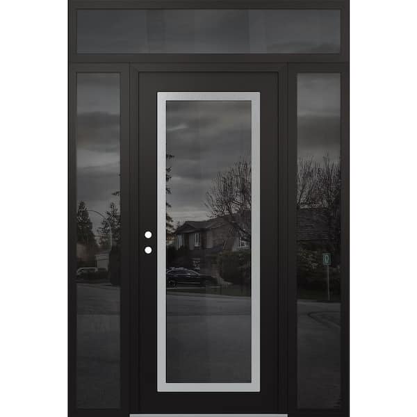 Tessari Doors C1 64 in. x 96 in.Silver P Right-Hand/Inswing Mirrored ...