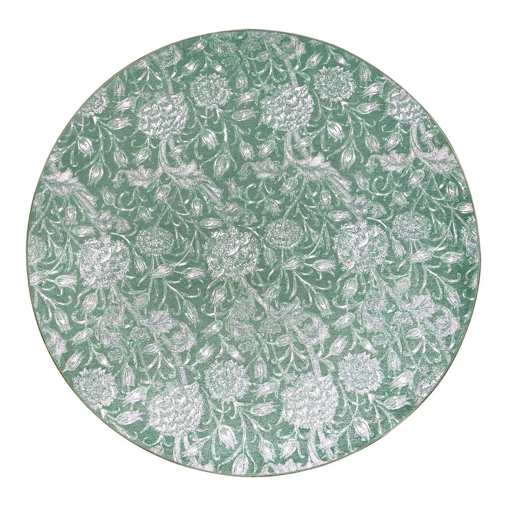 My Magic Carpet Kalini Green Floral 6 ft. x 6 ft. Washable Round Area ...