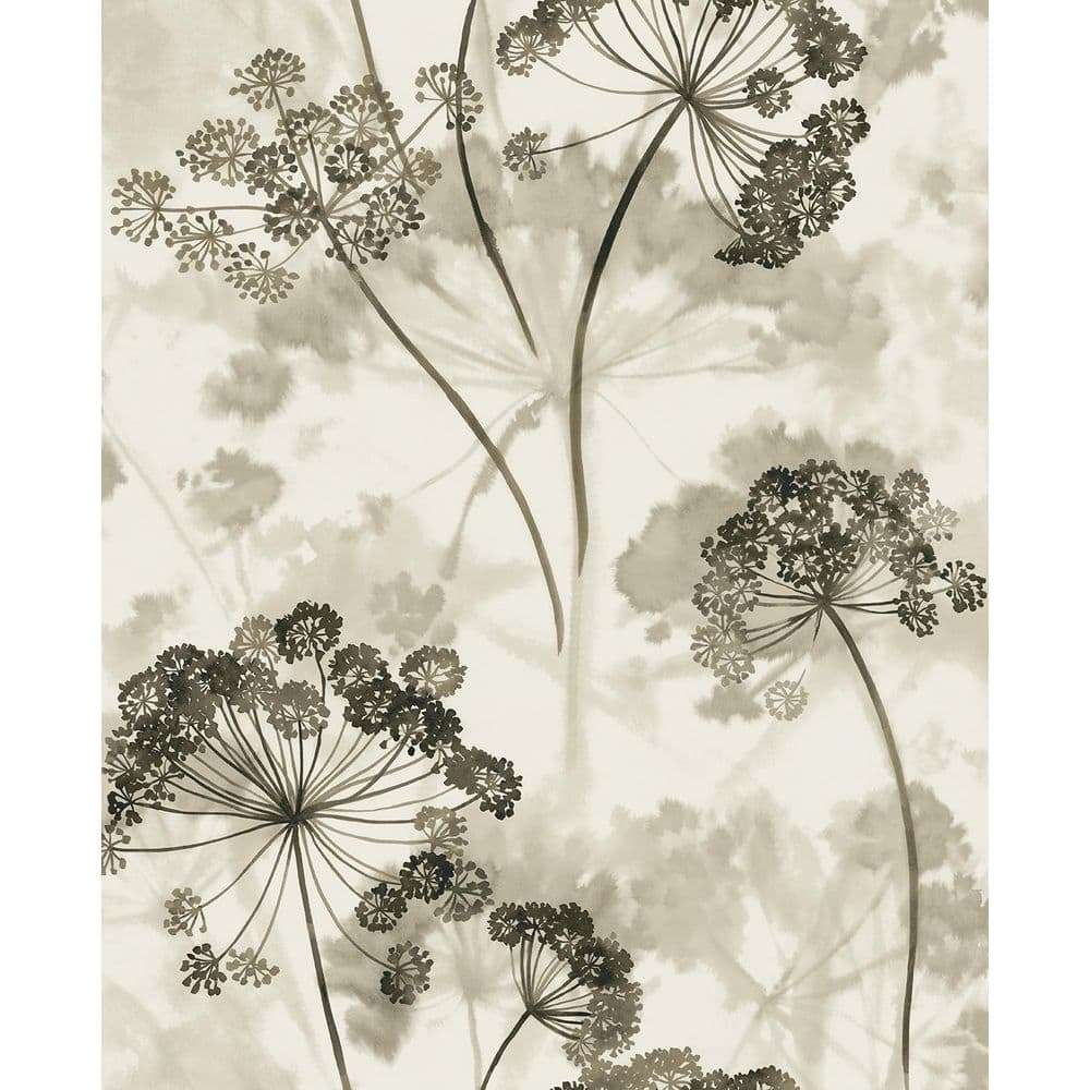 GALEY ALIX 30.75 sq. ft. Charcoal and Hazel The Aurelia Floral Vinyl ...