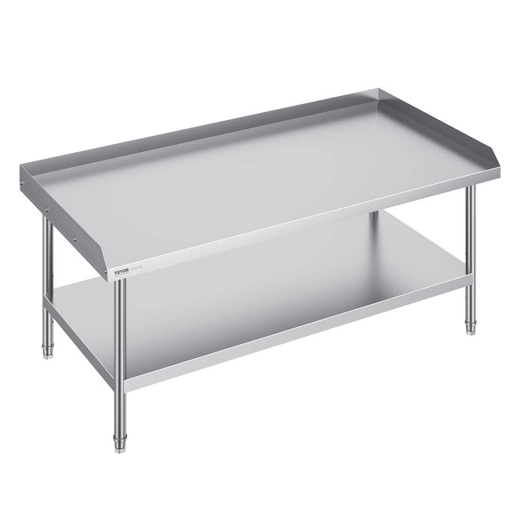 VEVOR Stainless Steel Worktable, 30 in. L x 60 in. W x 26 in. H ...