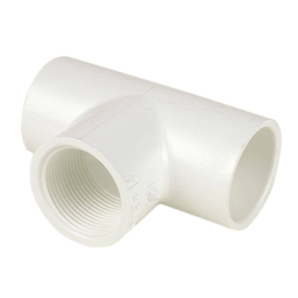 DURA 1/2 in. x 1/2 in. x 1/2 in. Sch. 40 PVC S x S x FIPT Tee (10-Pack ...