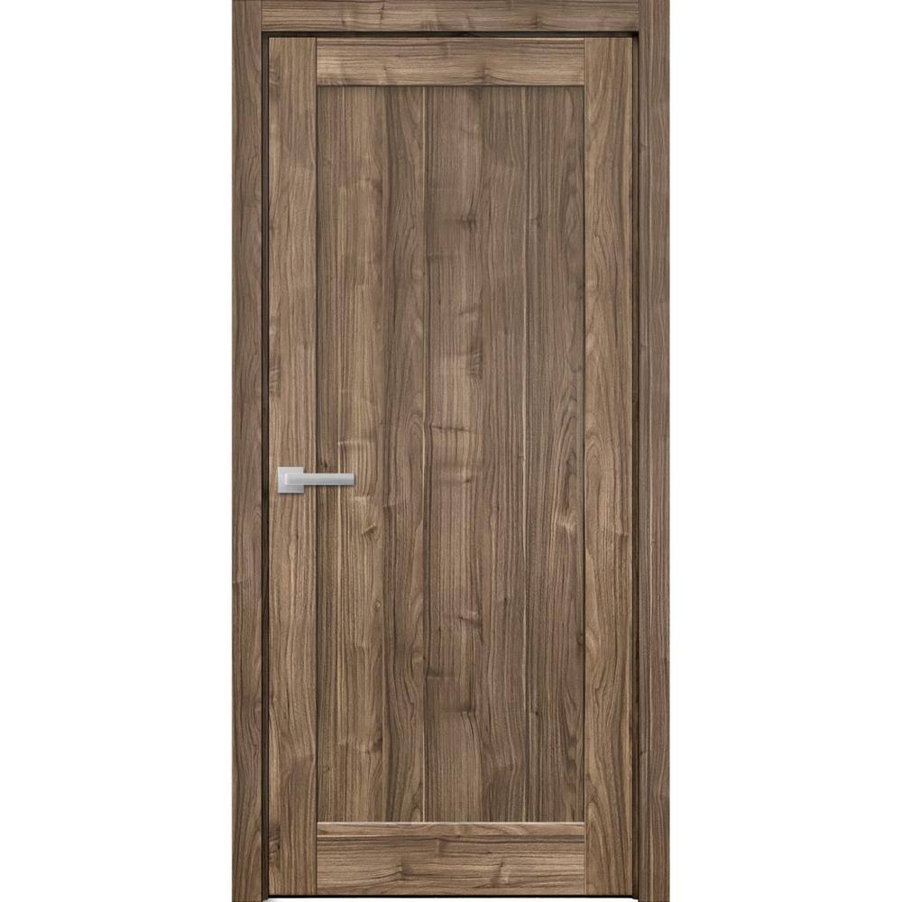 Sartodoors 4111 30 in. x 80 in. Right-Hand/Inswing Solid Walnut Single ...