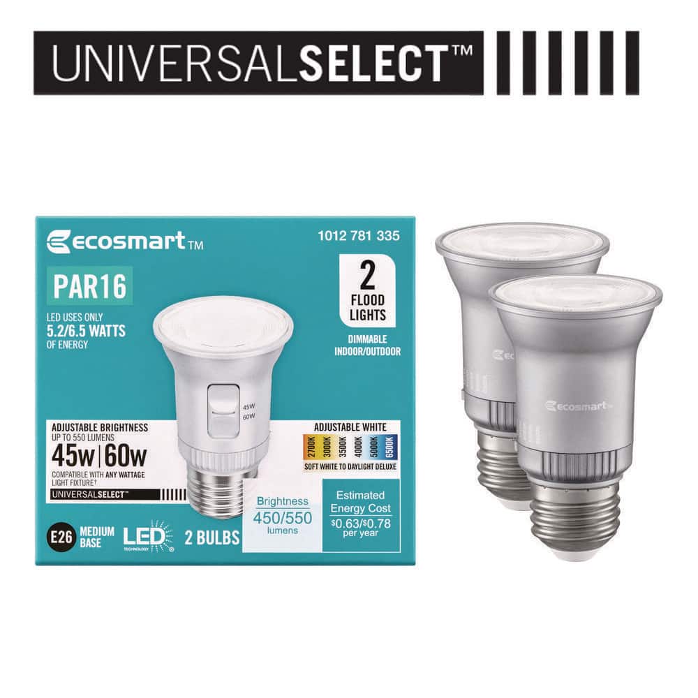 EcoSmart Universal Select 45/60-Watt Equivalent PAR16 Dimmable LED Spot ...