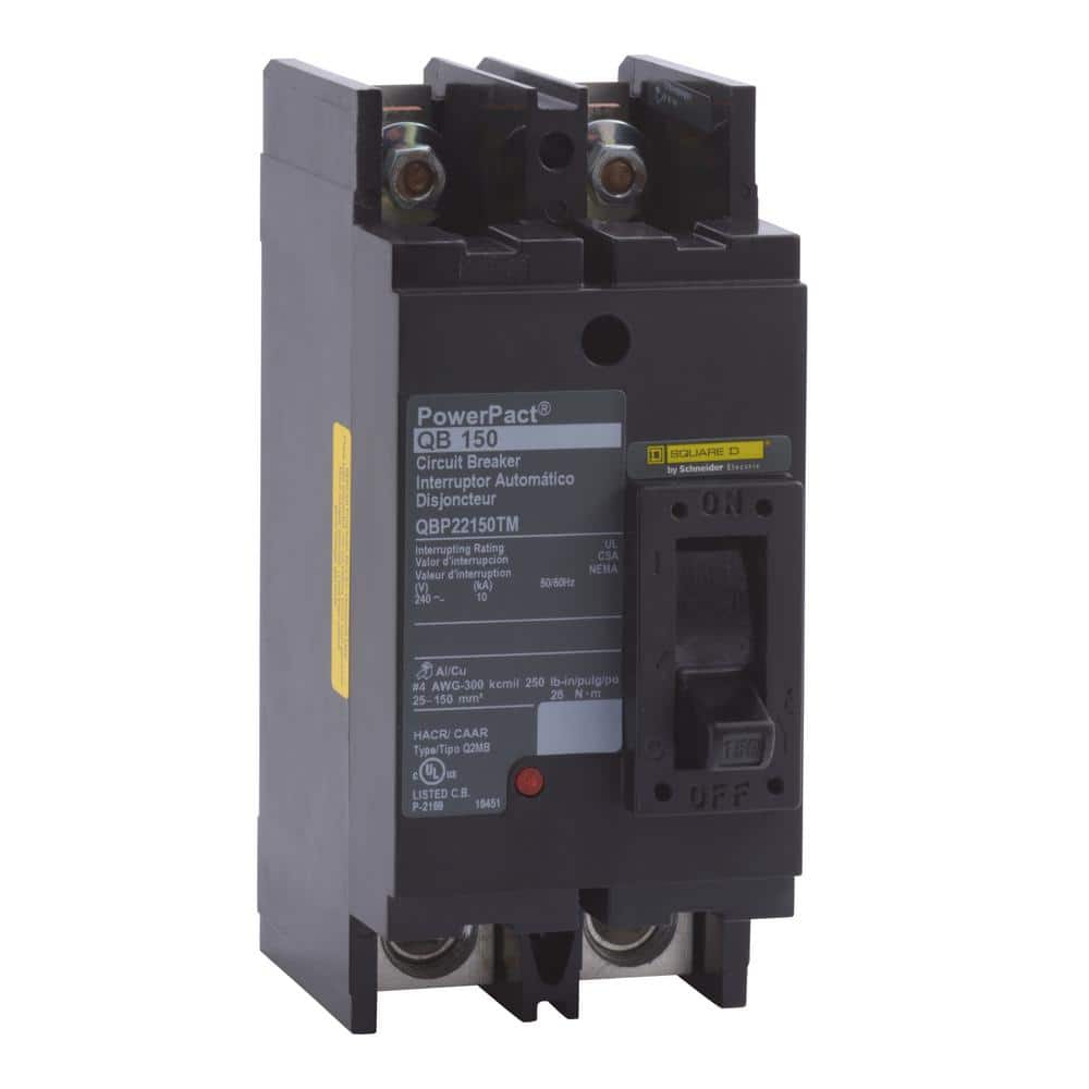 Square D PowerPact 150 Amp 10kA 2-Pole Q-Frame Molded Case Circuit ...
