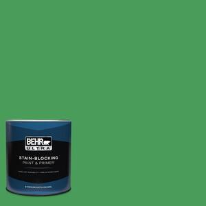 BEHR PREMIUM PLUS 1 qt. #P400-6 Clover Patch Flat Exterior Paint ...