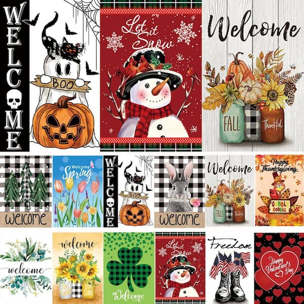 Dyiom Fall Garden Flag,12 in x 18 in B0D12JQKJY - The Home Depot