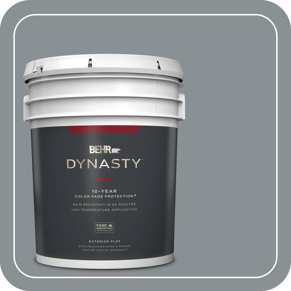 BEHR DYNASTY 5 gal. #MQ5-29 Gotham Gray Flat Exterior Stain-Blocking ...