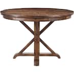 54 in. Wide Natural Wood Farmhouse style Round Dining Table DTR - The ...