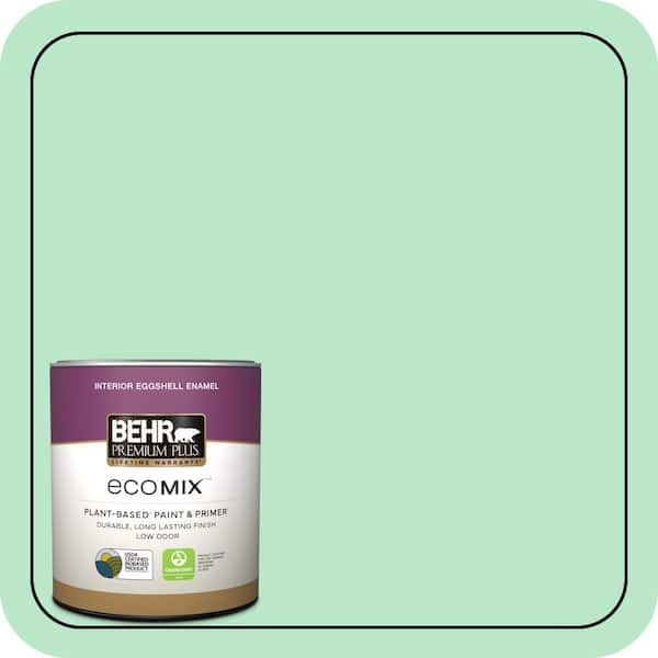 BEHR PREMIUM PLUS 1 qt. #460A-3 Canton Jade Eggshell Enamel EcoMix ...