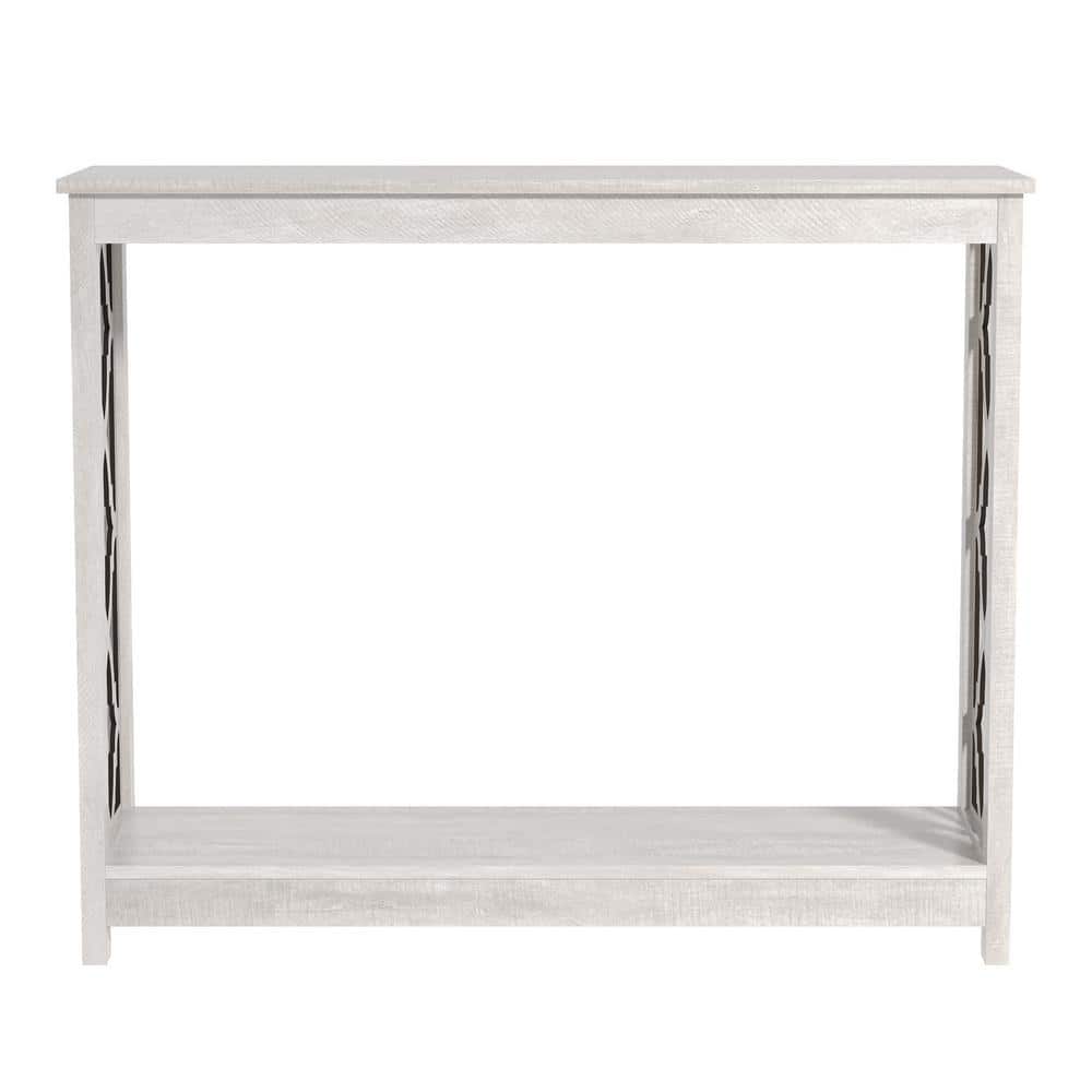 GALANO Heron 38.1 in. Dusty Gray Oak Standard Rectangle Wood Console ...
