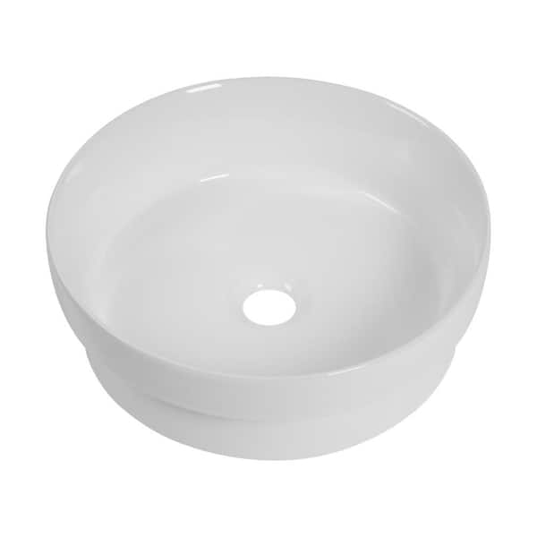 Los Flexi 24 in. x 17 in. White Bathroom Drop-In Sink, Semi Recessed ...