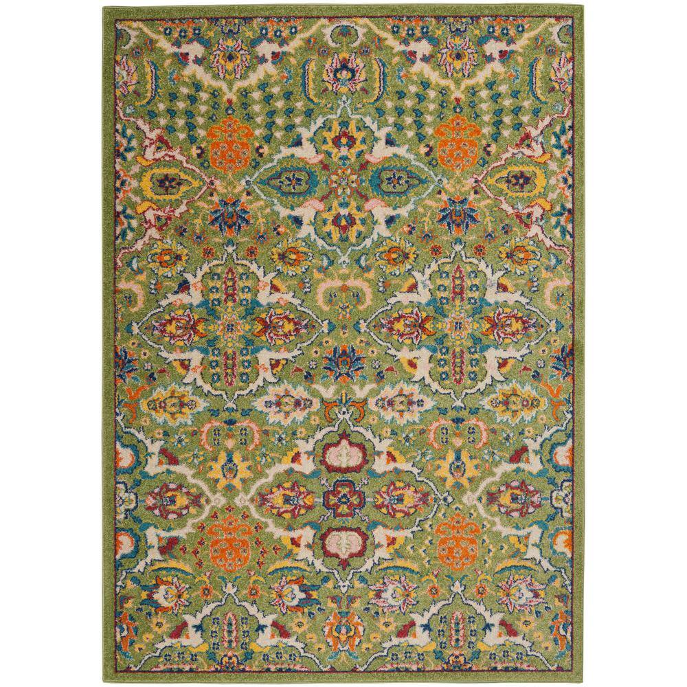 Nourison Allur Sage/Ivory 6 ft. x 9 ft. Persian Boho Transitional Area ...