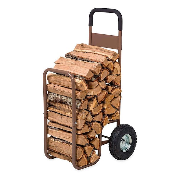 Evergreen Enterprises 42 in. x 22 in. Steel Rolling Log Cart with ...