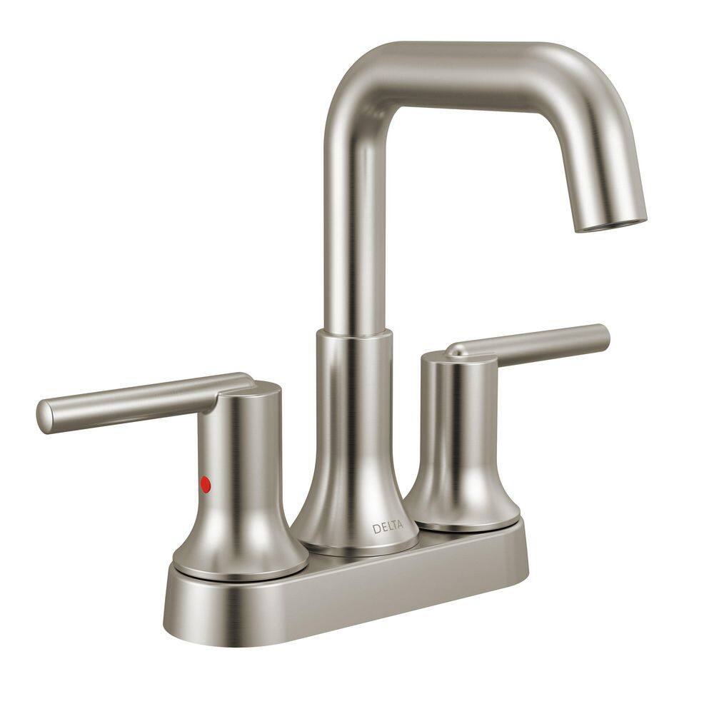 Delta Trinsic 4 in. Centerset Double Handle Bathroom Faucet in ...