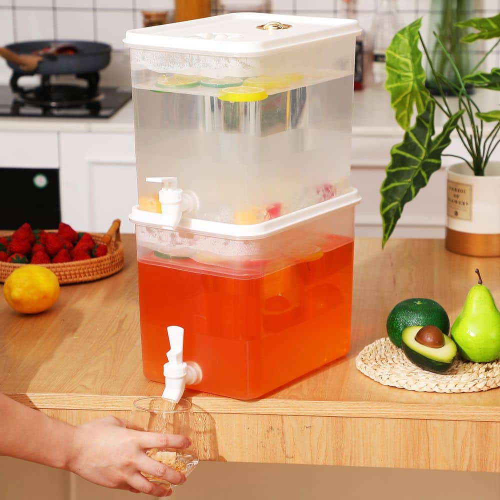 Wudkey 2-Pack 2 Gal. Clear Plastic Drink Dispenser with Spigot, Leak ...
