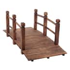 Shine Company 6 ft. Natural Cedar Wood Classic Arch Garden Bridge with ...
