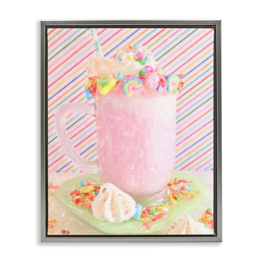 Stupell Industries Sweet Dreams Milkshake by Graffi Tee Studios Gray ...