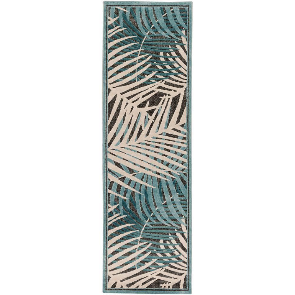 Artistic Weavers Guaral Teal 3 ft. x 8 ft. Indoor/Outdoor Runner Rug ...