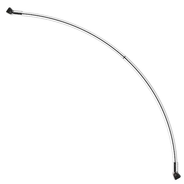 Wudkey 72 in. Aluminum Adjustable Curved Shower Rod in Chrome, Shower ...