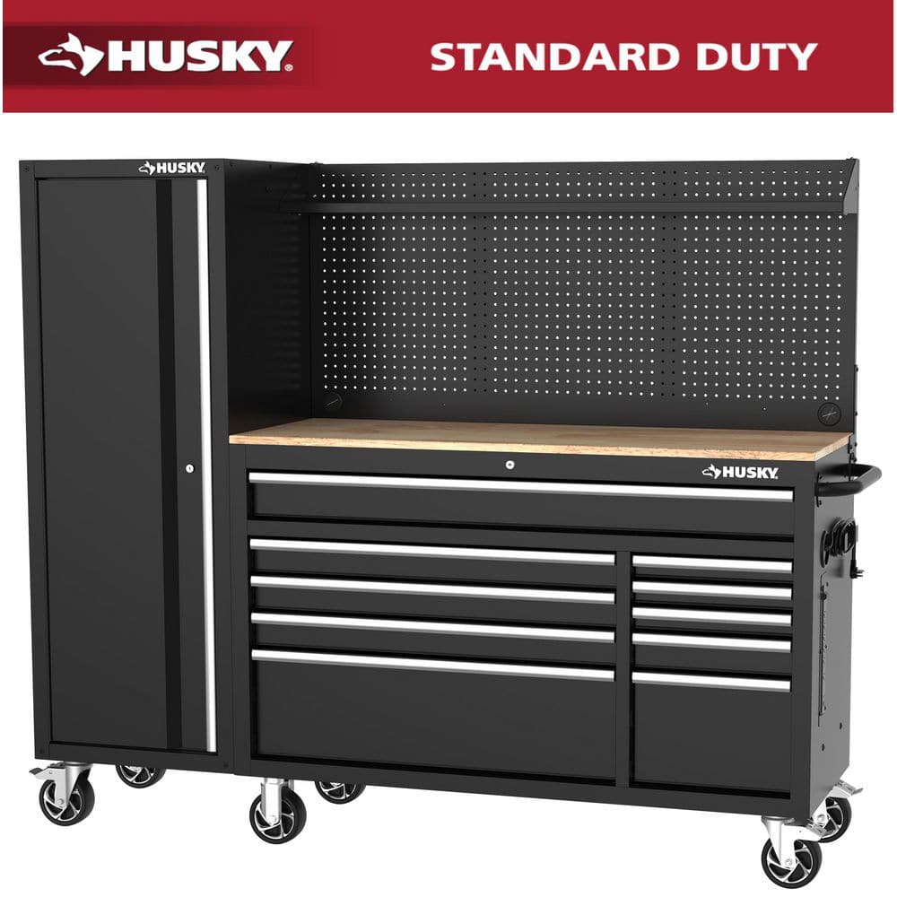 Husky Modular Tool Storage 72 in. W Standard Duty Black Mobile ...