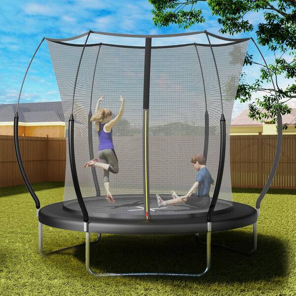Sudzendf Green 8 ft. Outdoor Trampoline for Kids and Adults with ...