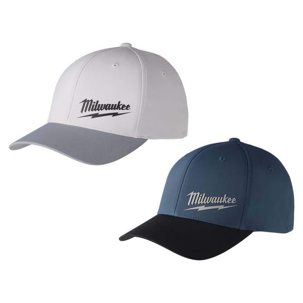 Milwaukee Men's Small/Medium Gray and Blue WORKSKIN Fitted Hat (2-Pack ...