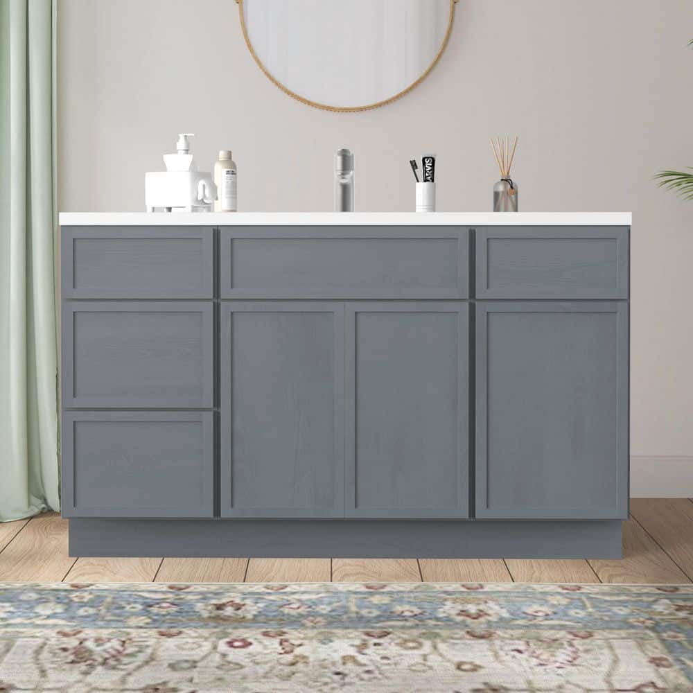 Vanity Art 54 in. W x 21 in. D x 32.5 in. H Bath Vanity Cabinet without ...