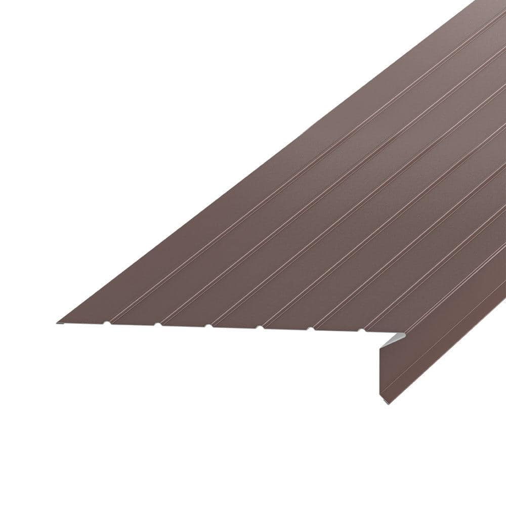 Amerimax Home Products F8 Open Face x 10 ft. Brown Aluminum Hemmed Drip ...