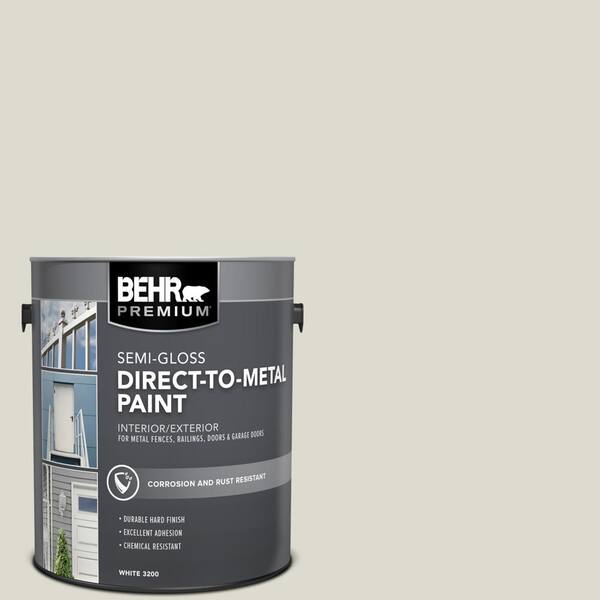 BEHR PREMIUM 1 gal. #GR-W11 Silver Ash Semi-Gloss Direct to Metal ...