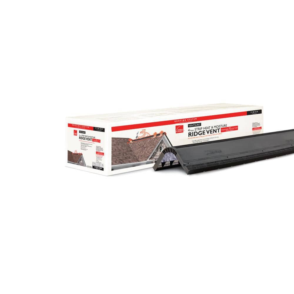 Owens Corning VentSure 15 in. x 4 ft. Black Plastic Strip Heat and ...