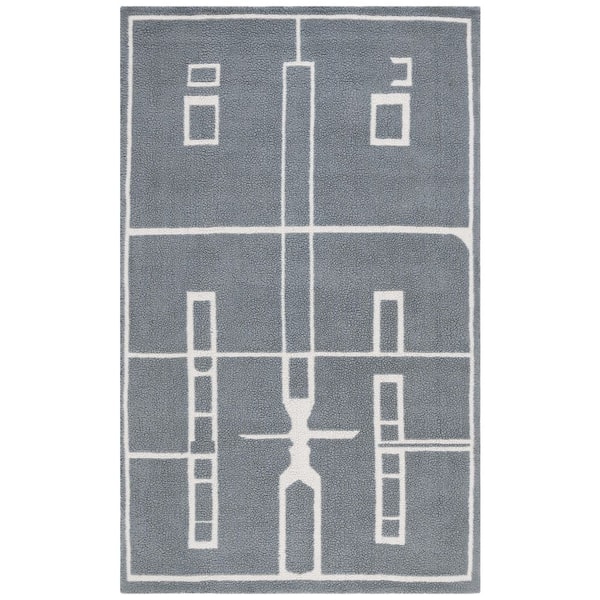 SAFAVIEH Fifth Avenue 5 ft. x 8 ft. Gray/Ivory Abstract Geometric Area ...