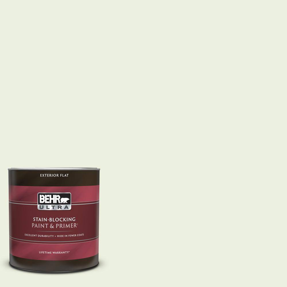 BEHR ULTRA 1 qt. #M360-1 Glisten Green Flat Exterior Paint & Primer ...
